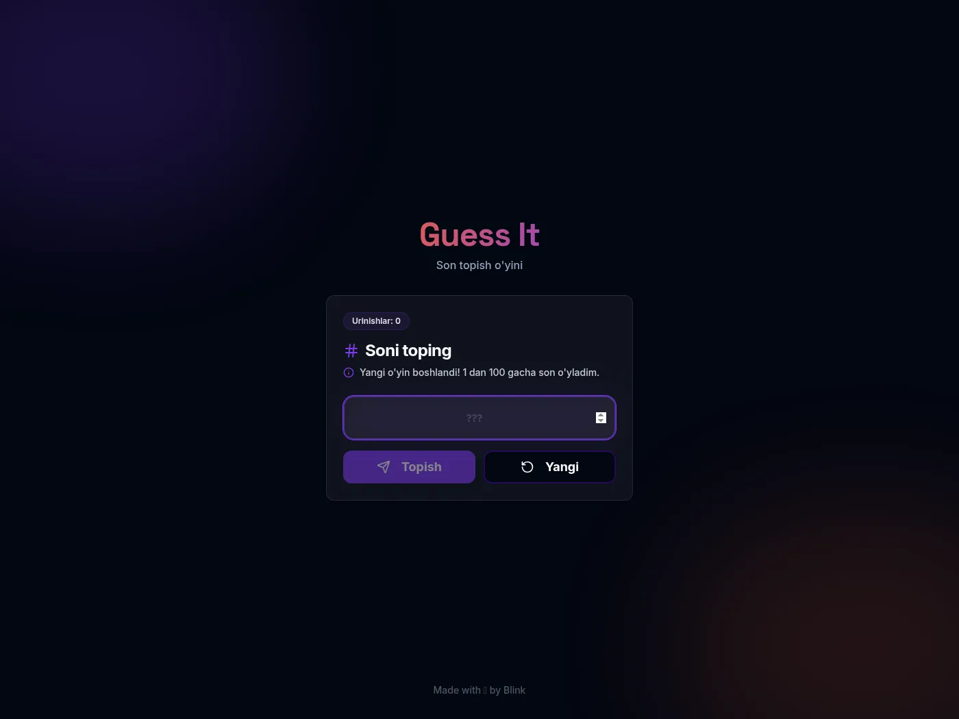 Guess The Number Game