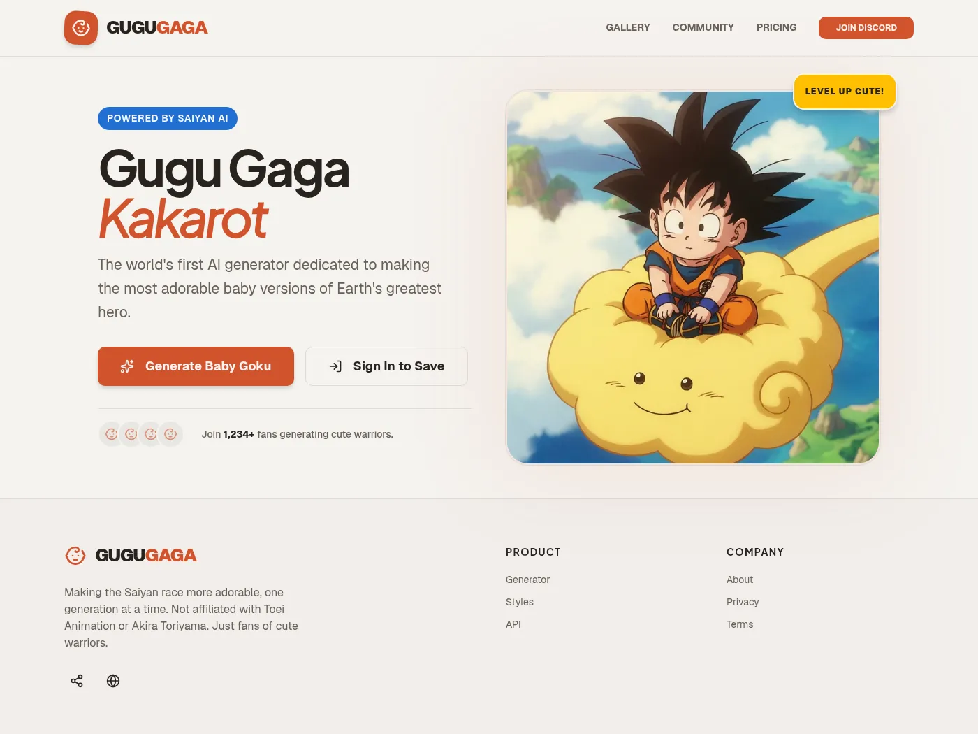Gugu Gaga Kakarot Generator