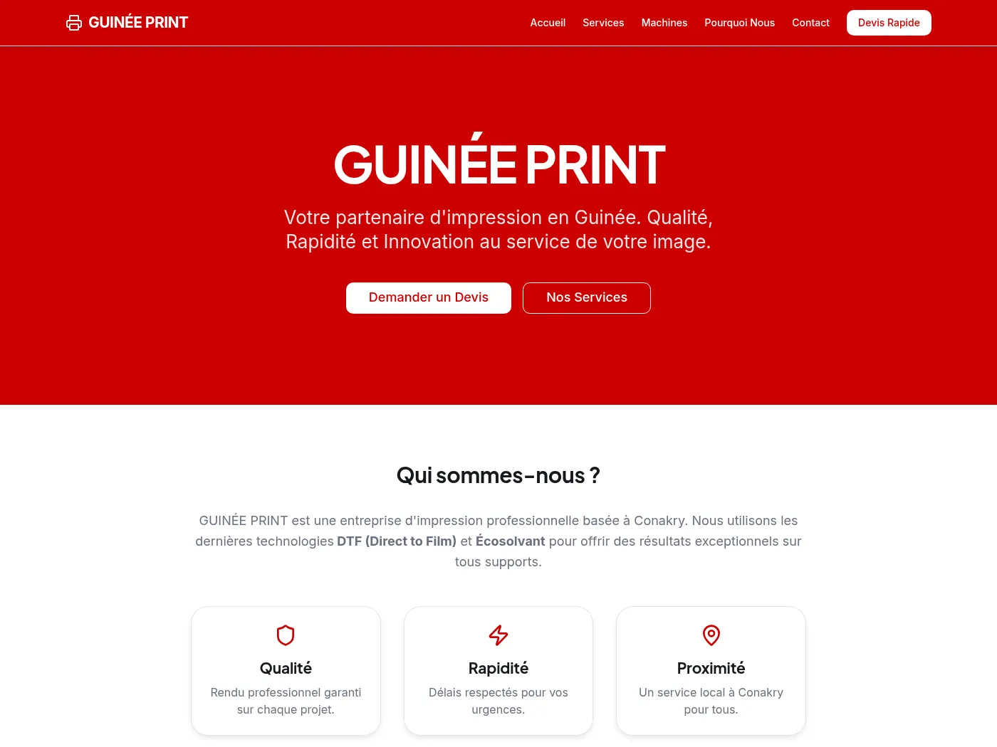 Guinée Print Website