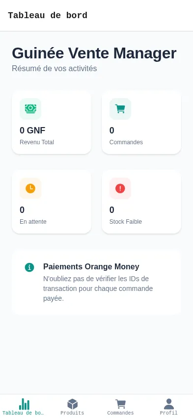 Guinée Vente Manager