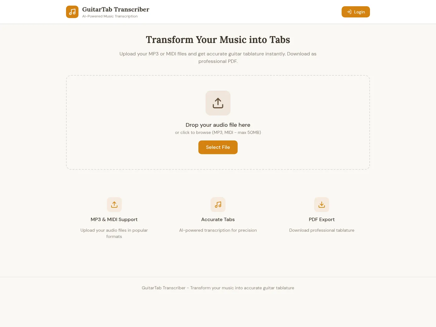 GuitarTab Transcriber