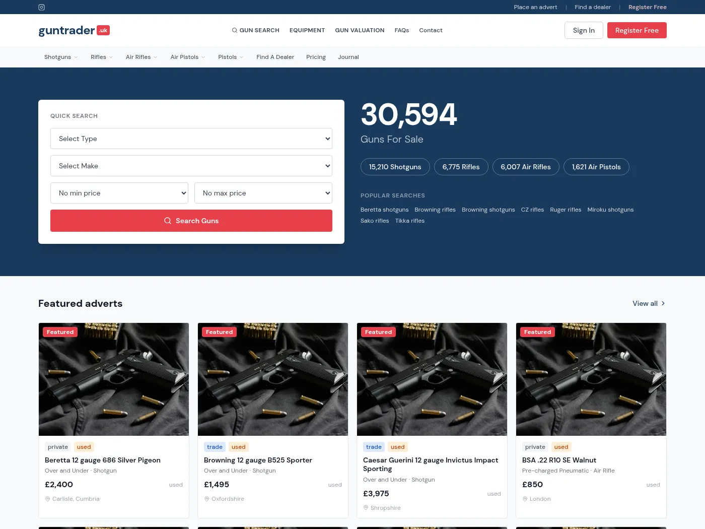 GunTrader Web Clone