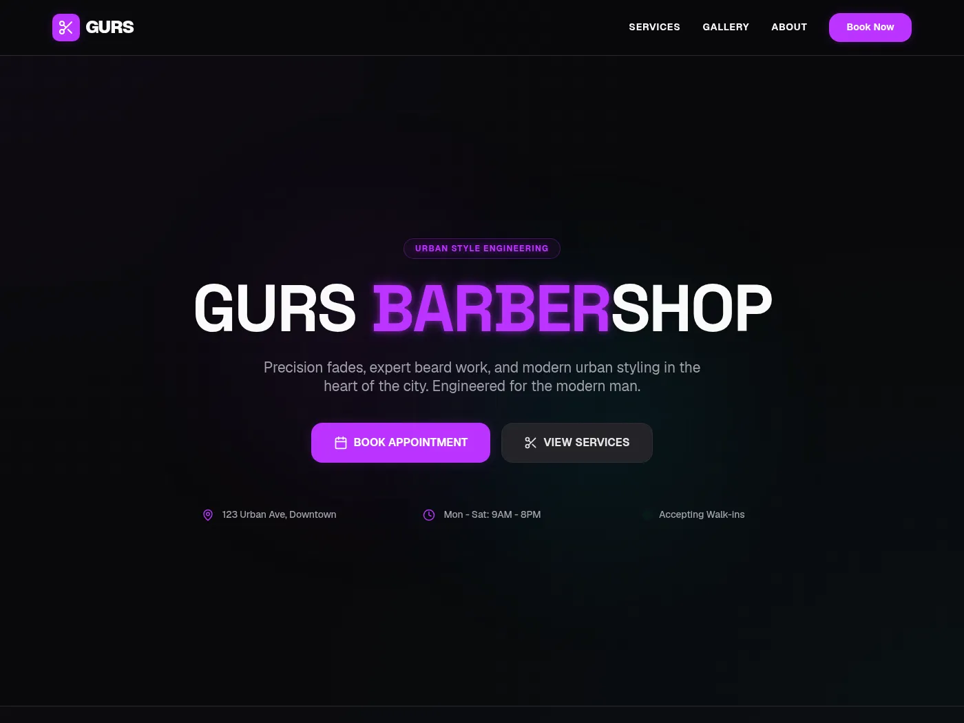 Gurs Barbershop Website