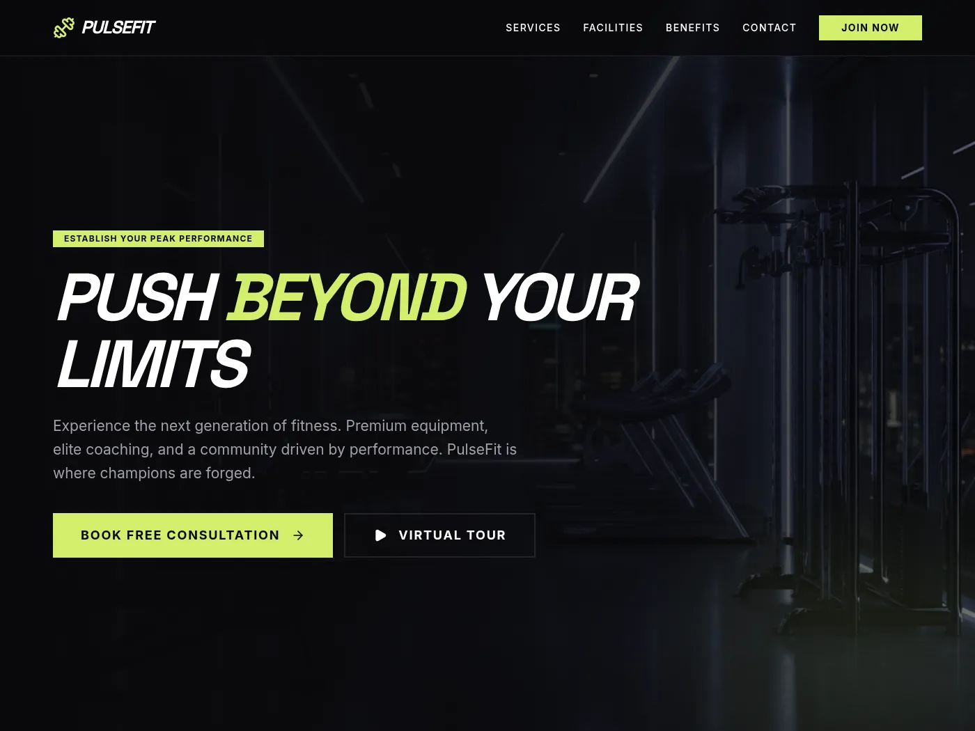 PulseFit Gym Website