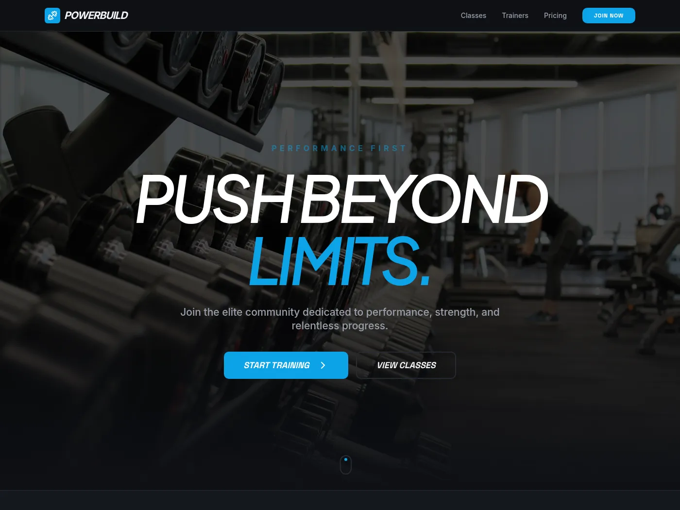 PowerBuild Gym Website