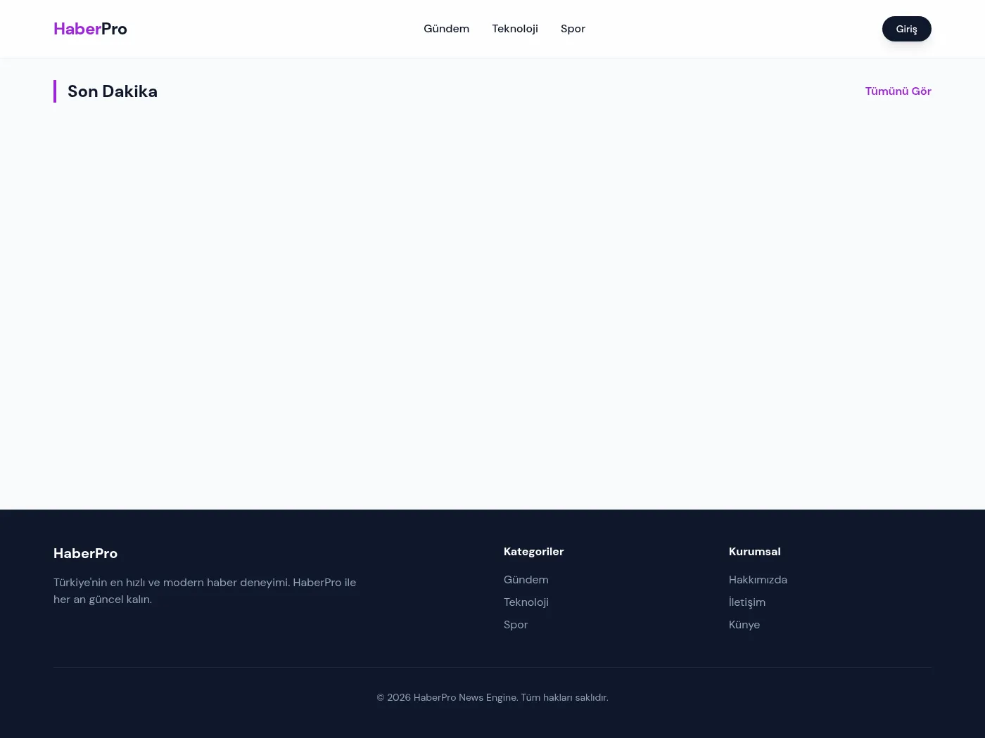 HaberPro News Engine