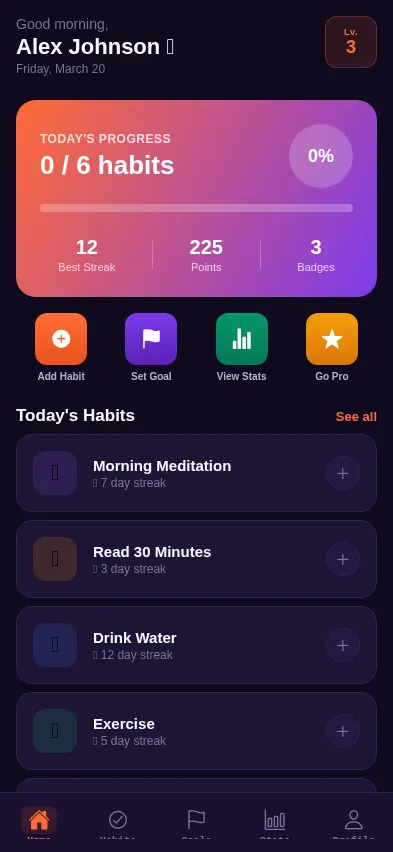 HabitUp Productivity App