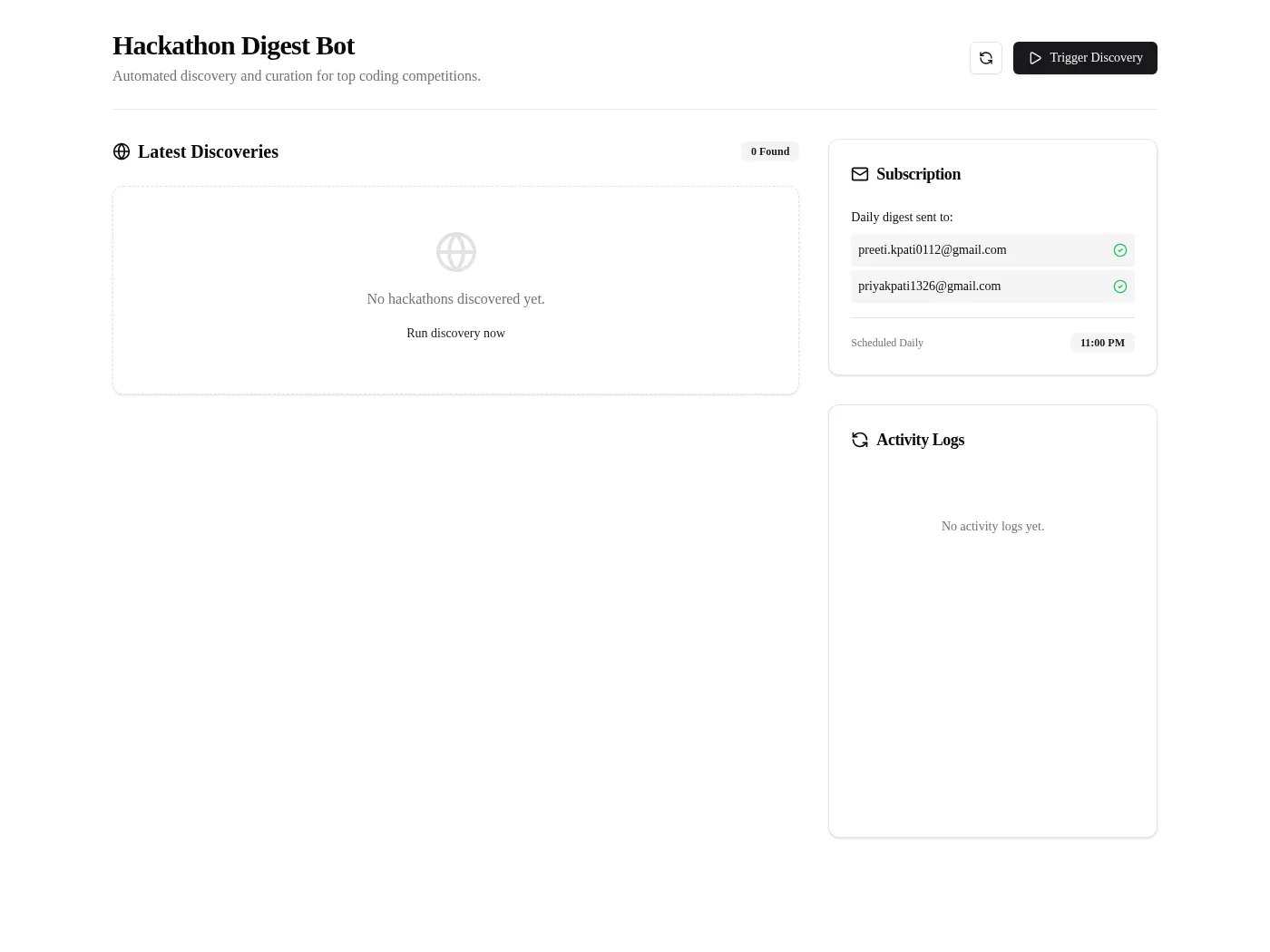 Hackathon Digest Bot
