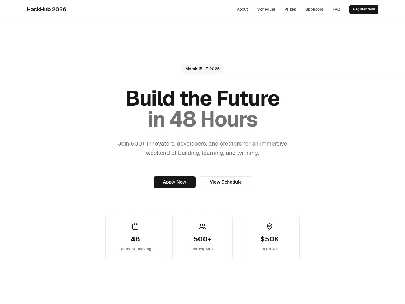 Hackathon Hub Website