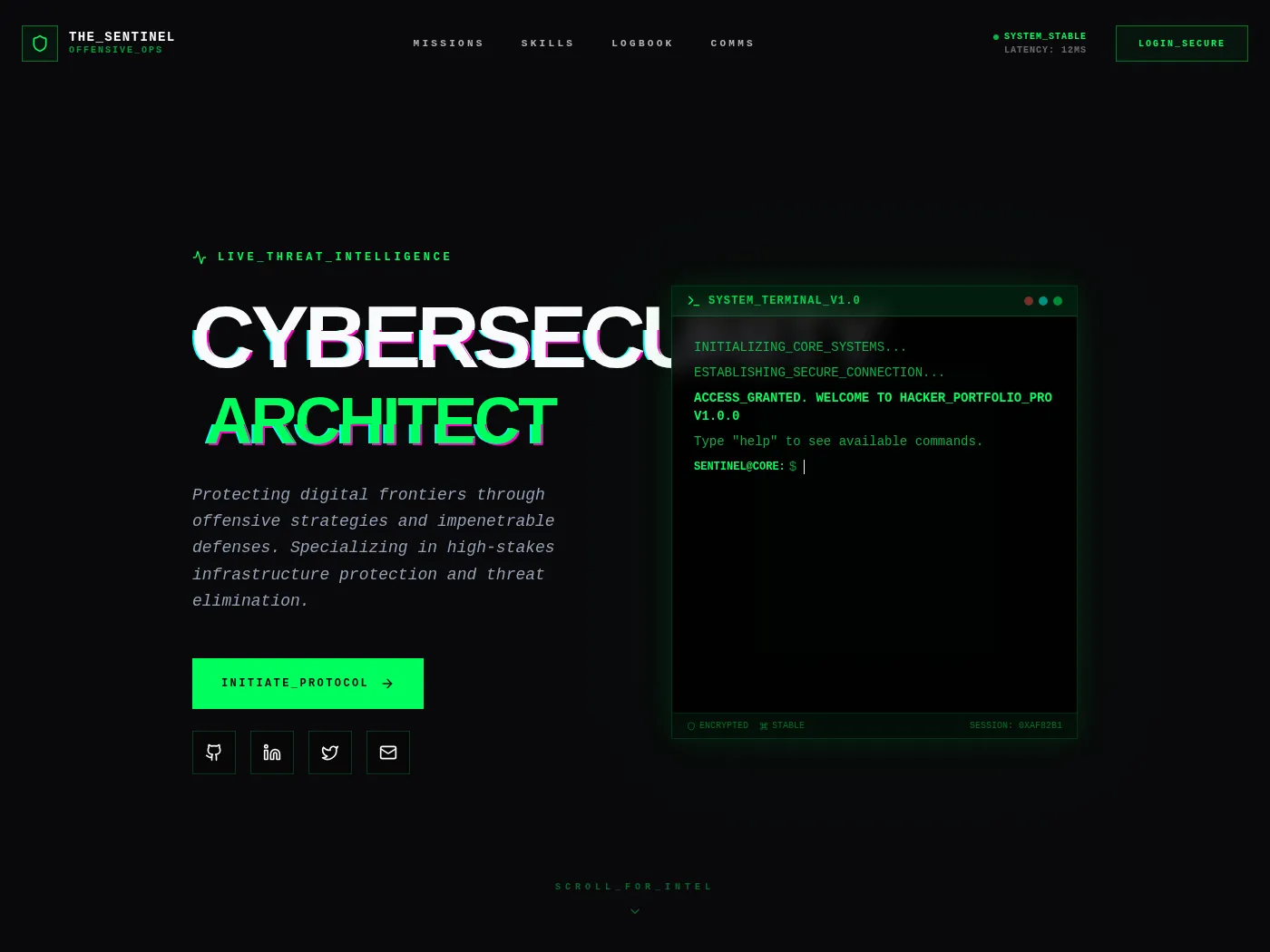 Hacker Portfolio Pro