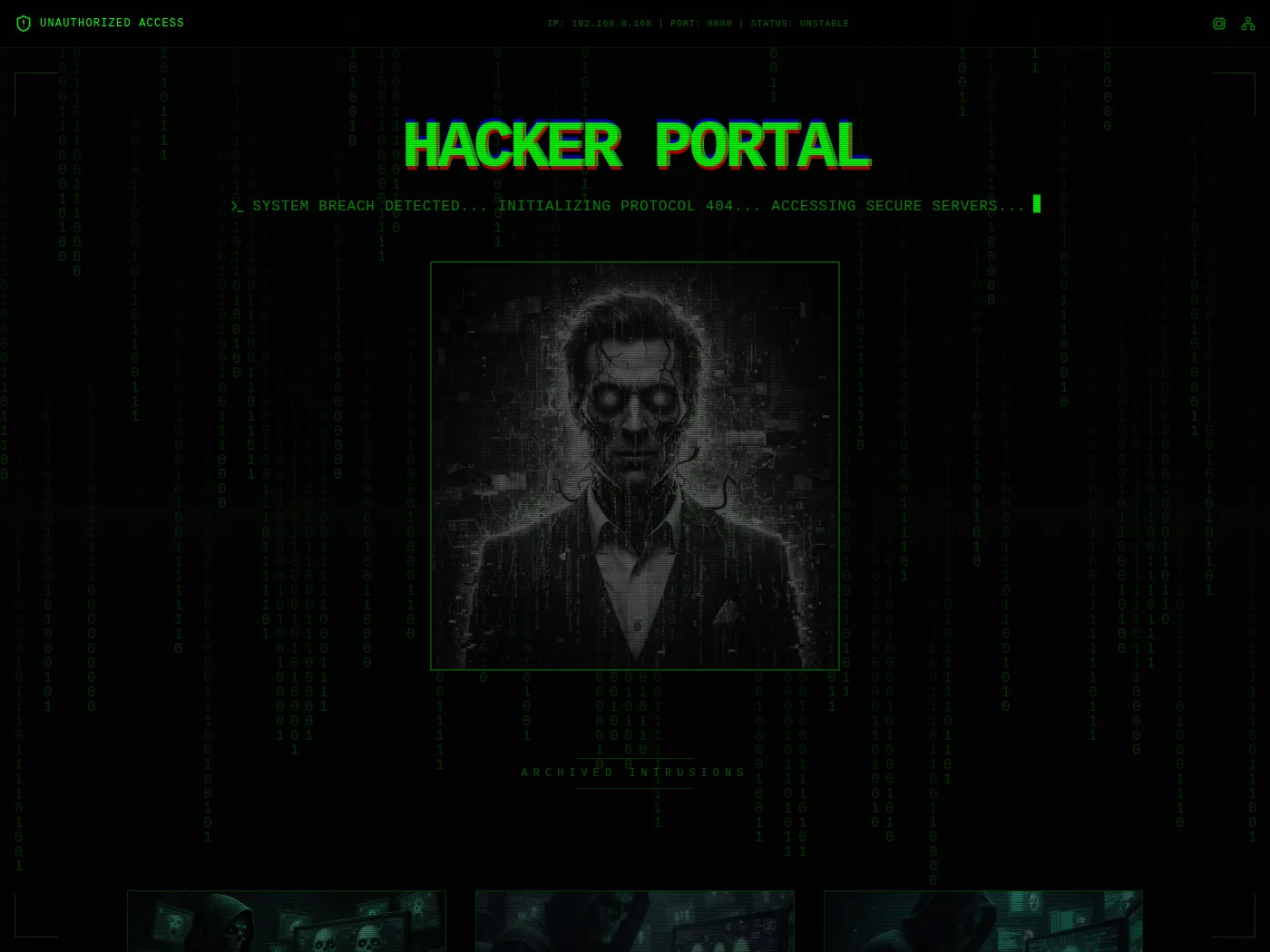 Hacker Rickroll Portal