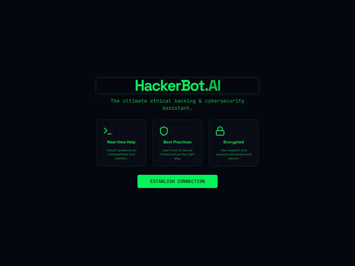 HackerBot.AI Dashboard.