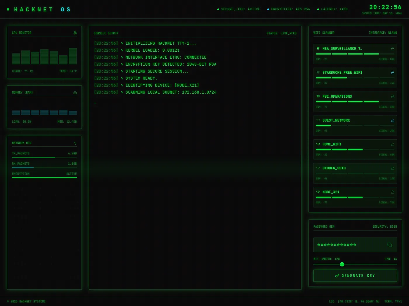 HackNet Terminal UI