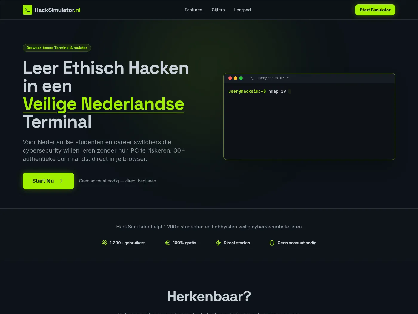 HackSimulator Landing Page