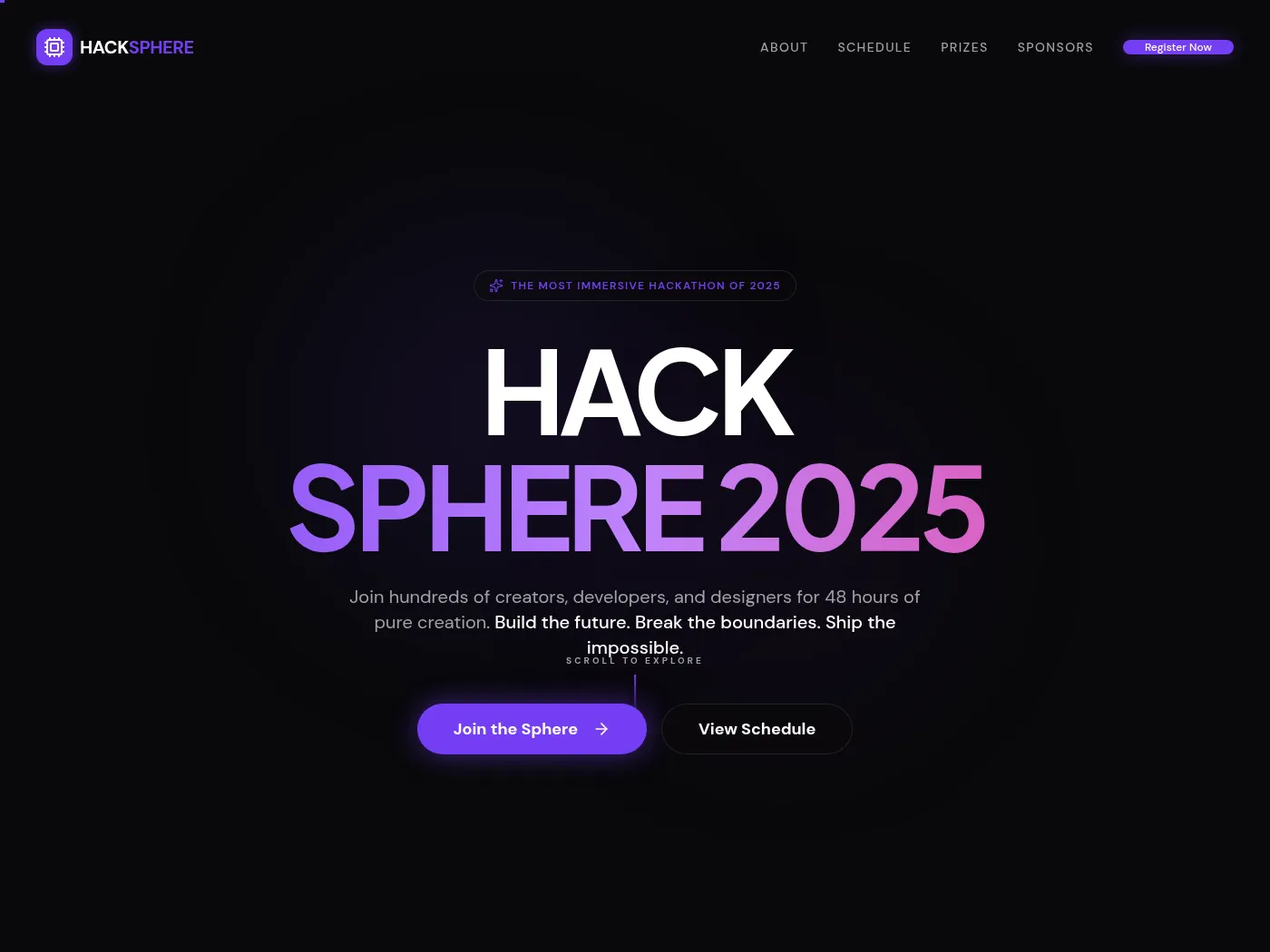 HackSphere 2025 Landing