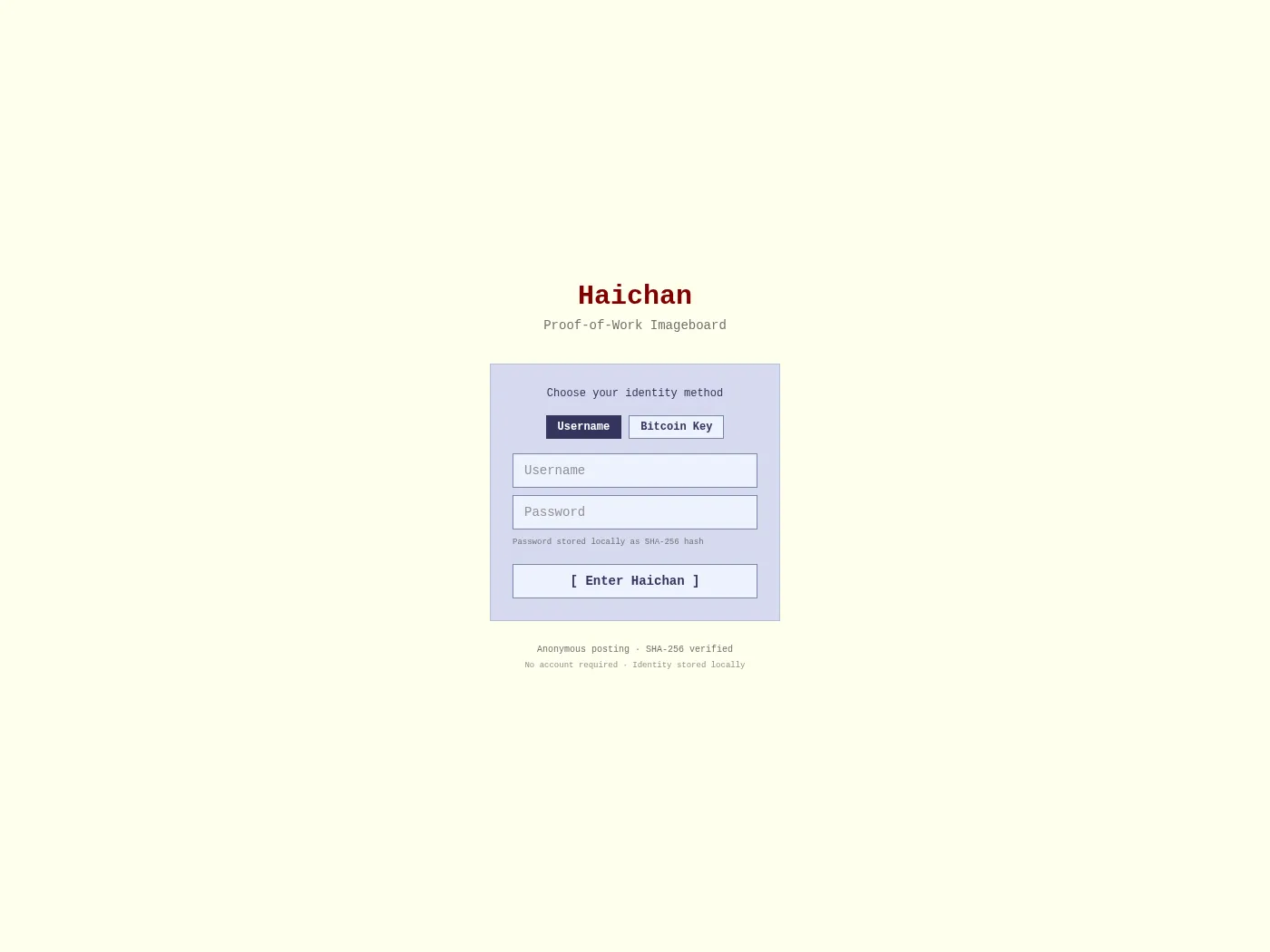 Haichan PoW Imageboard
