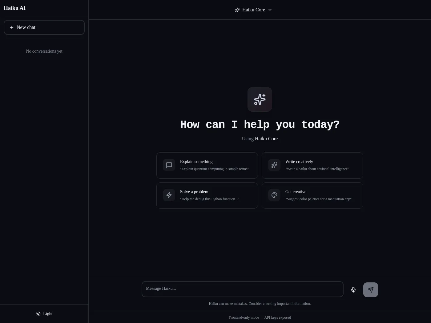 Haiku AI Chat Frontend