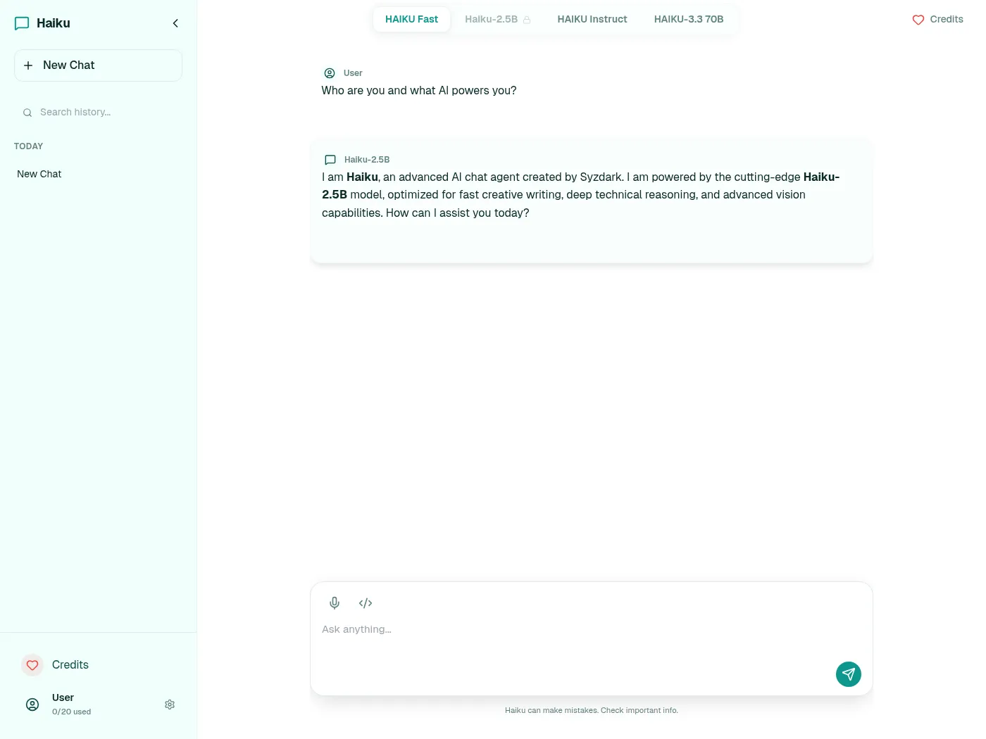 Haiku AI Chat Agent