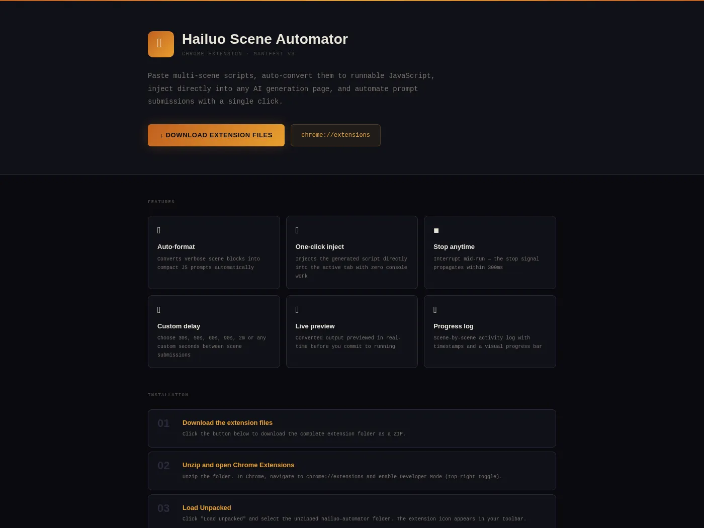 Hailuo Scene Automator