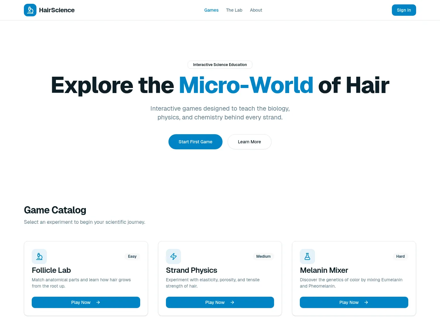 Hair Science Games