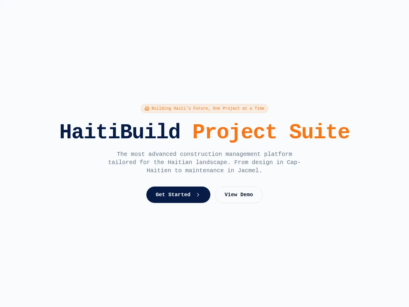 HaitiBuild Project Suite