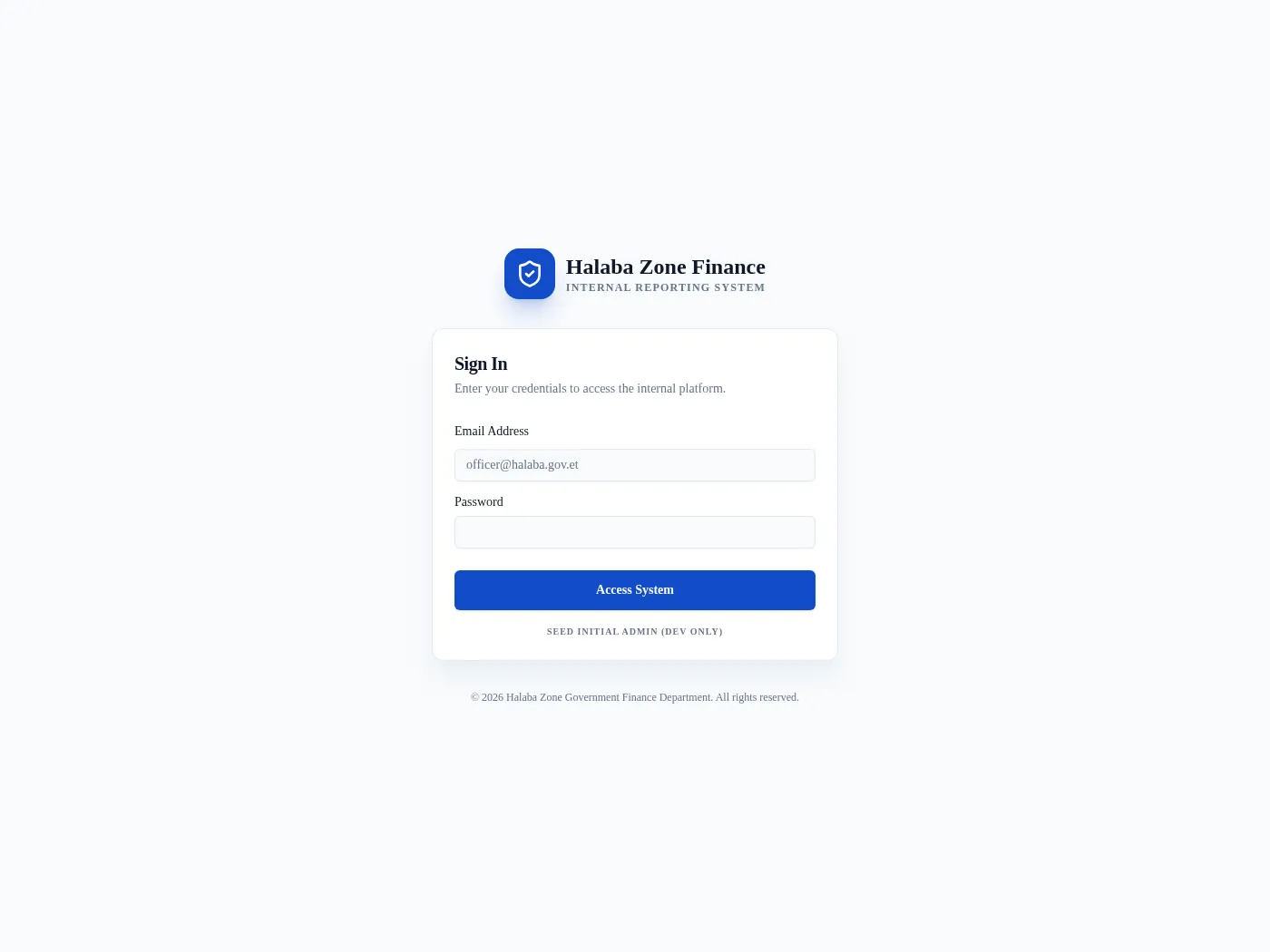 Halaba Finance Reporting Hub