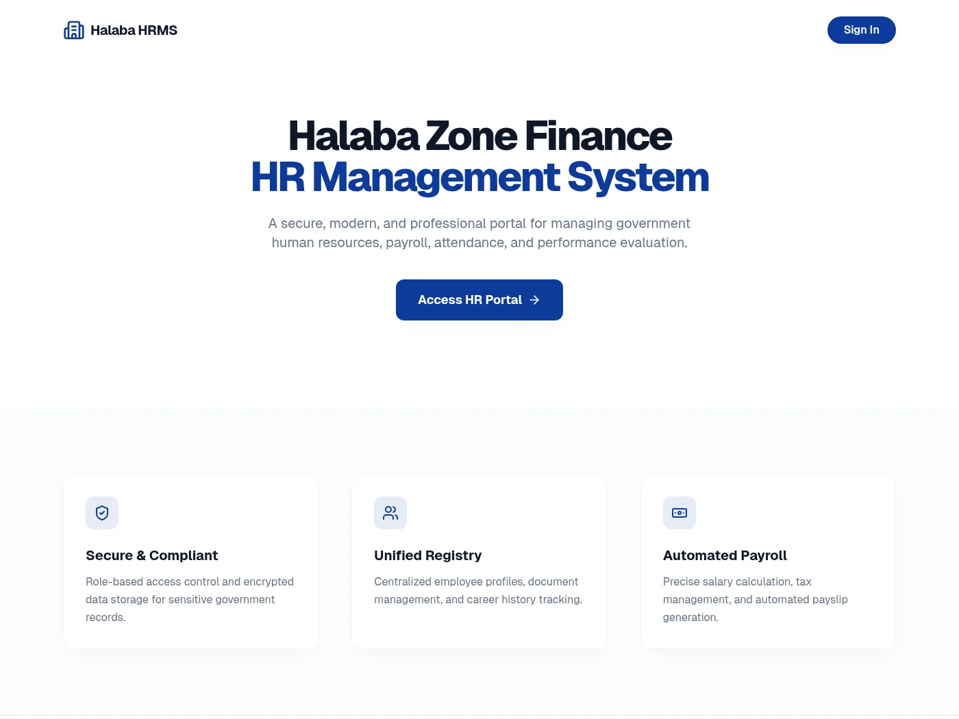 Halaba HRMS Portal