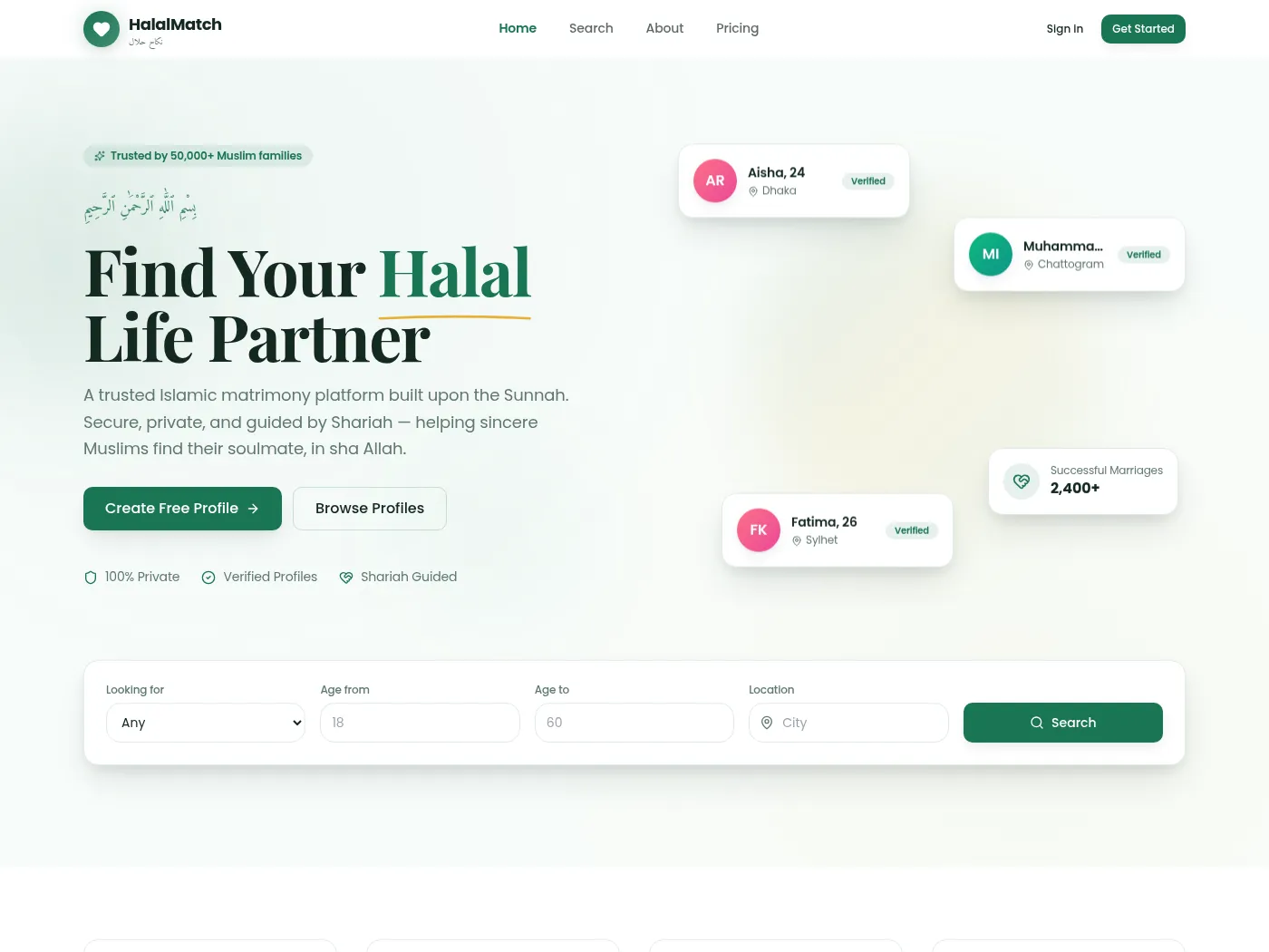 HalalMatch Matrimony Web