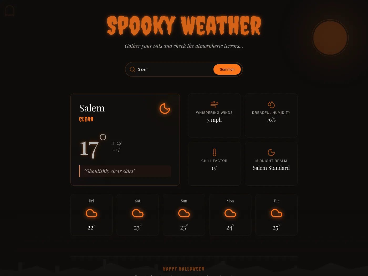 Spooky Weather App