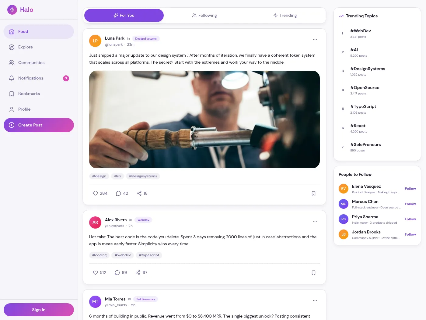 Halo Social Hub