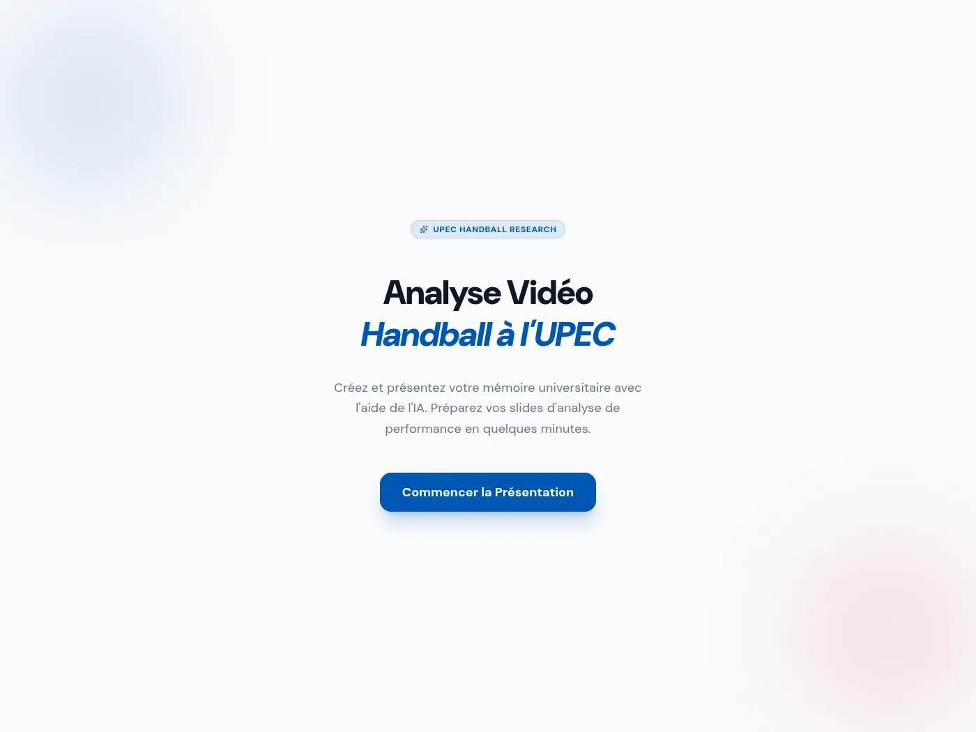 UPEC Handball Video Analysis