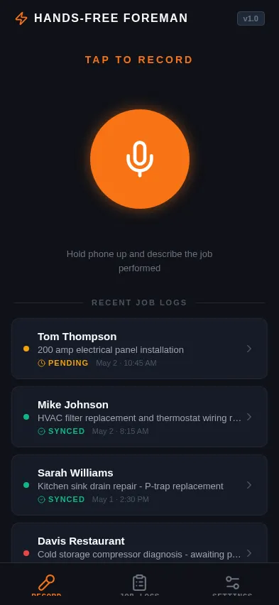 Hands-Free Foreman