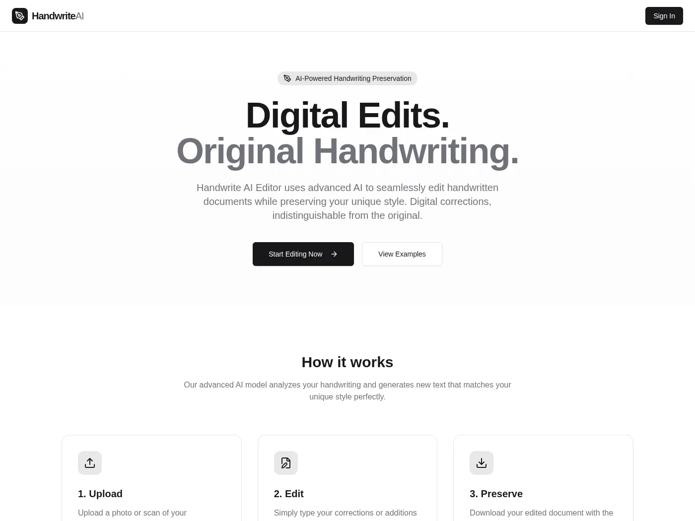 Handwrite AI Editor