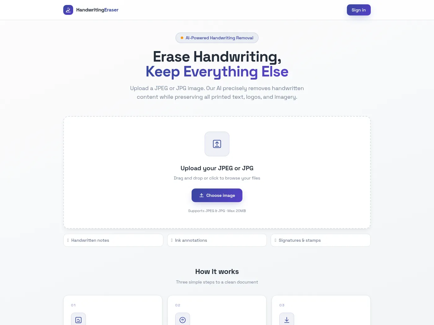 Handwriting Eraser App