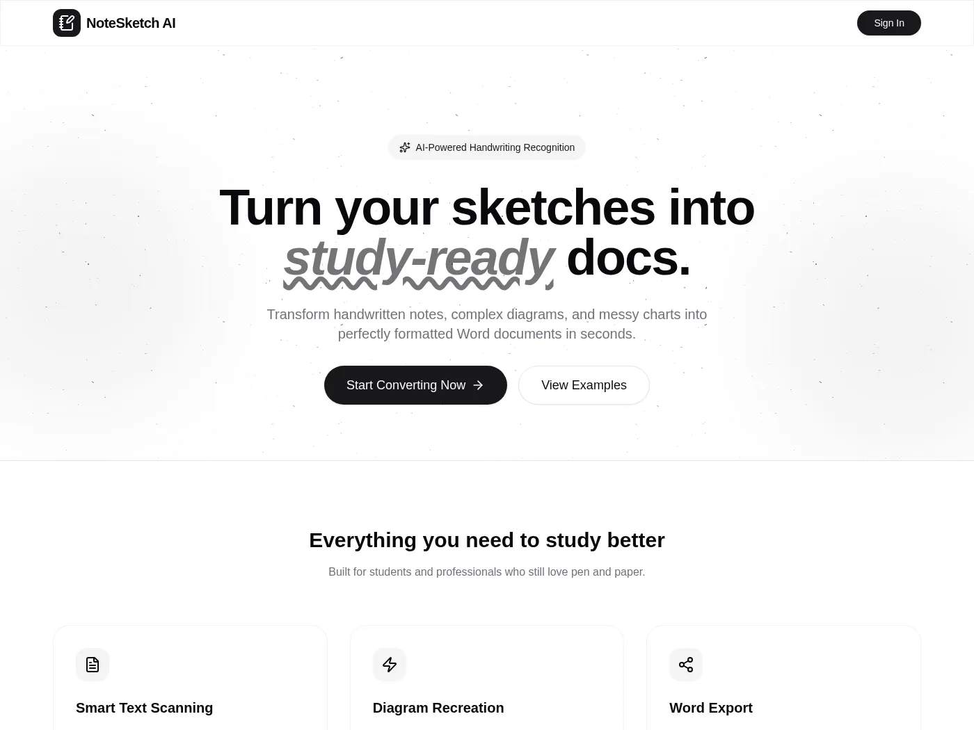 NoteSketch AI Converter
