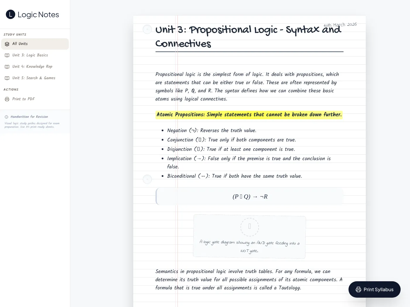 Handwritten Logic Study Notes