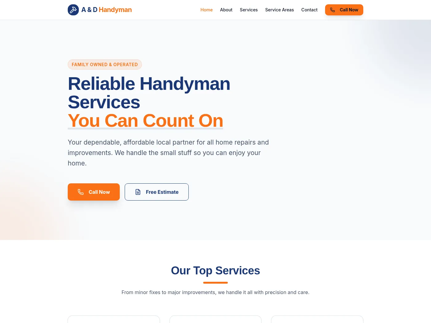A&D Handyman Web Launch