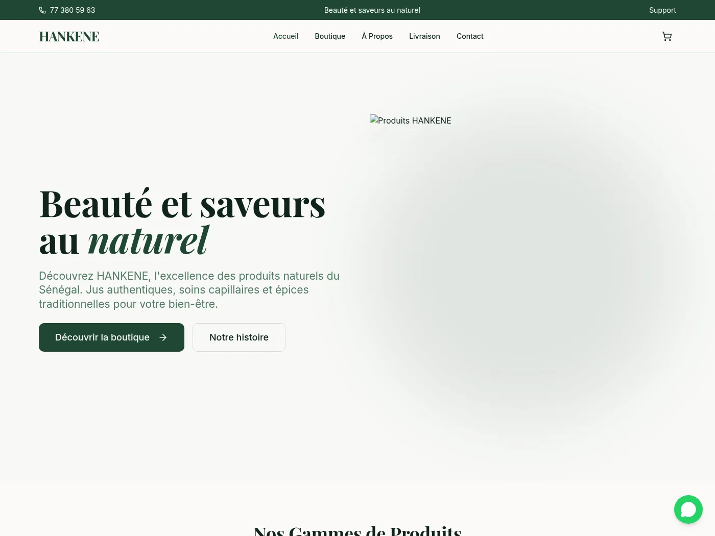 Hankene E-commerce Naturel