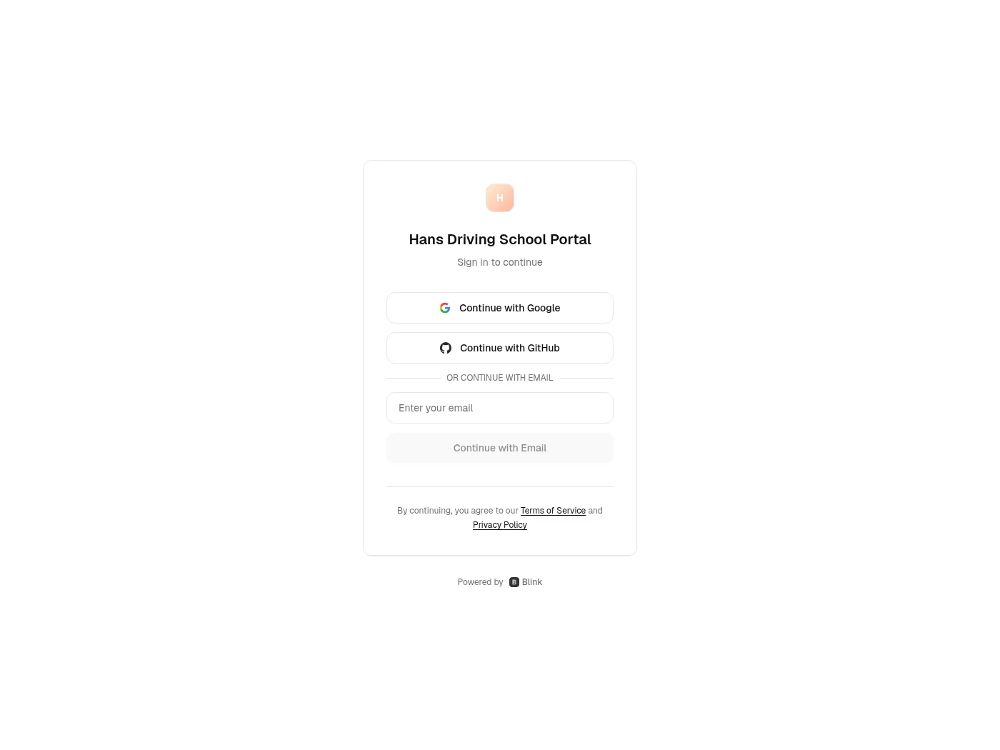 Hans Driving School Portal