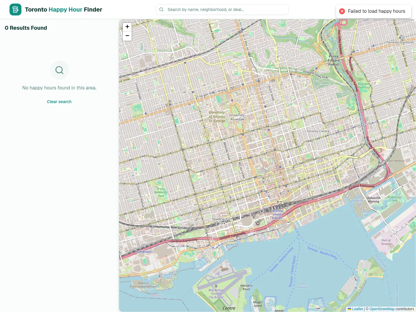 Downtown Happy Hour Finder