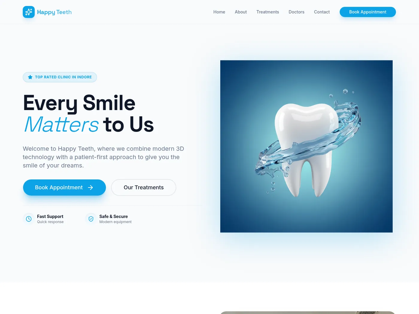 Happy Teeth Landing Page