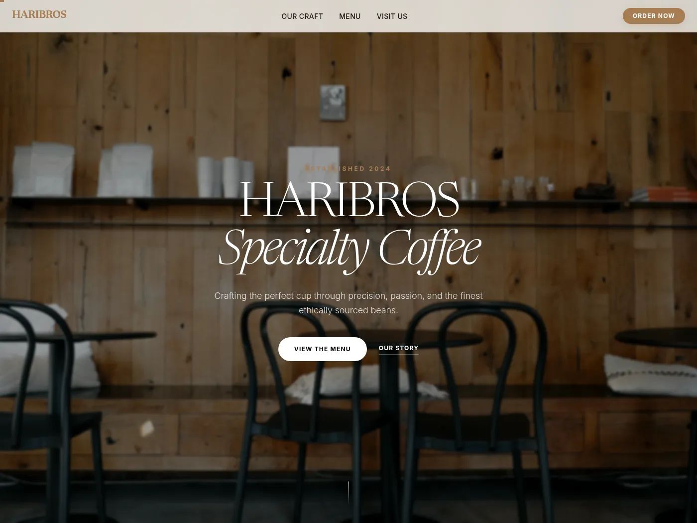 Haribros Cafe Website