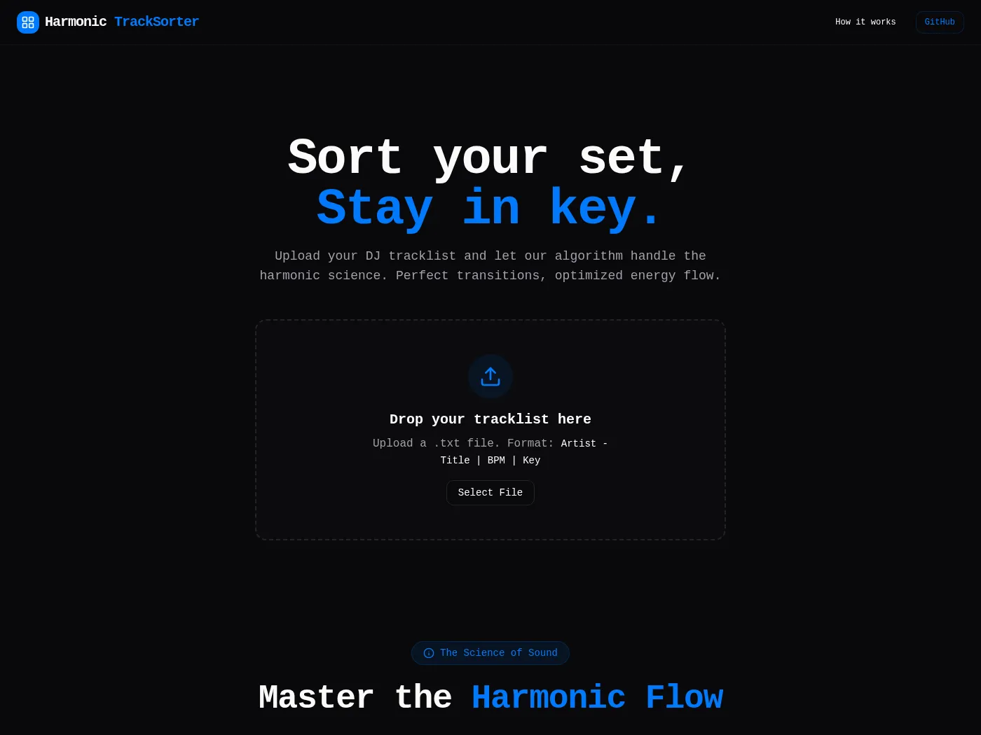 Harmonic TrackSorter