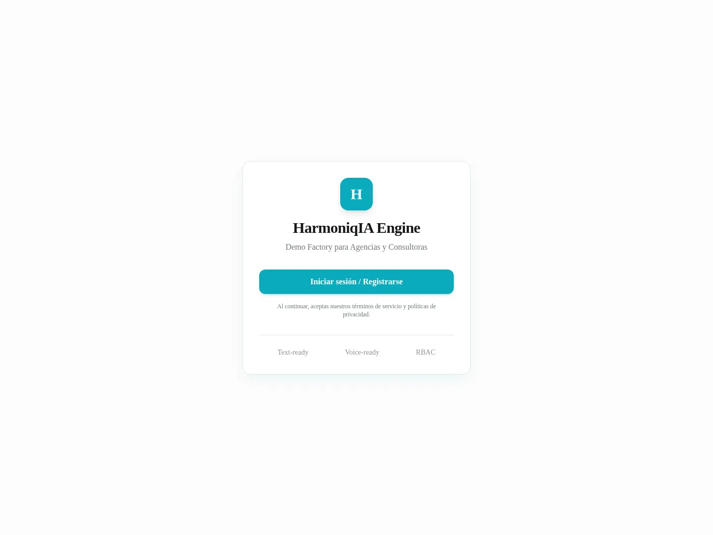 HarmoniqIA Demo Engine