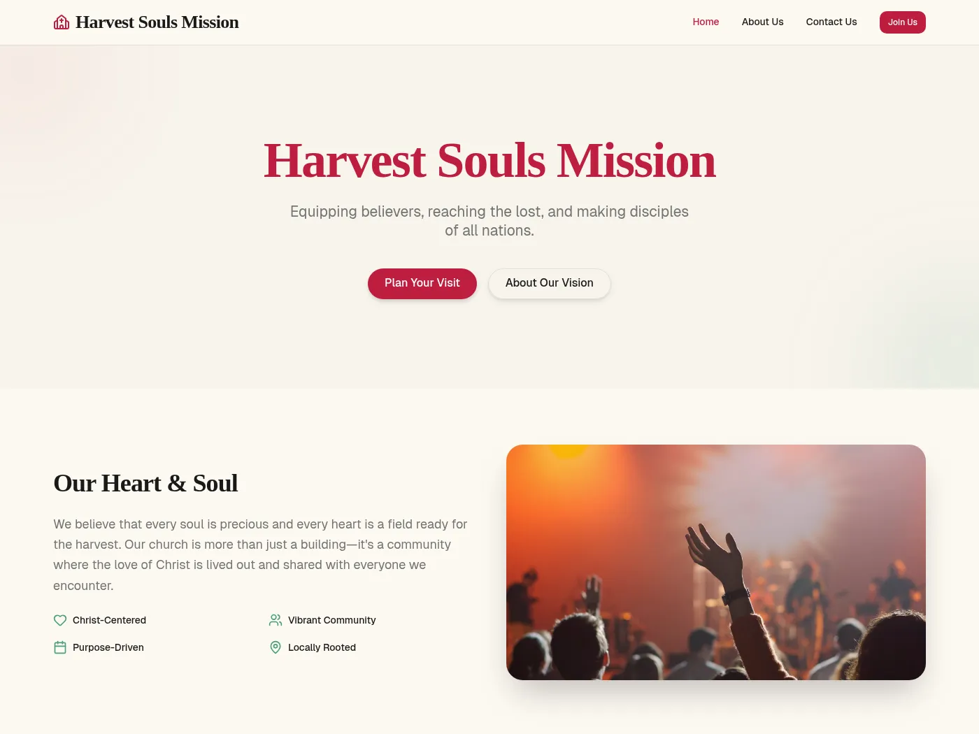Harvest Souls Mission Site