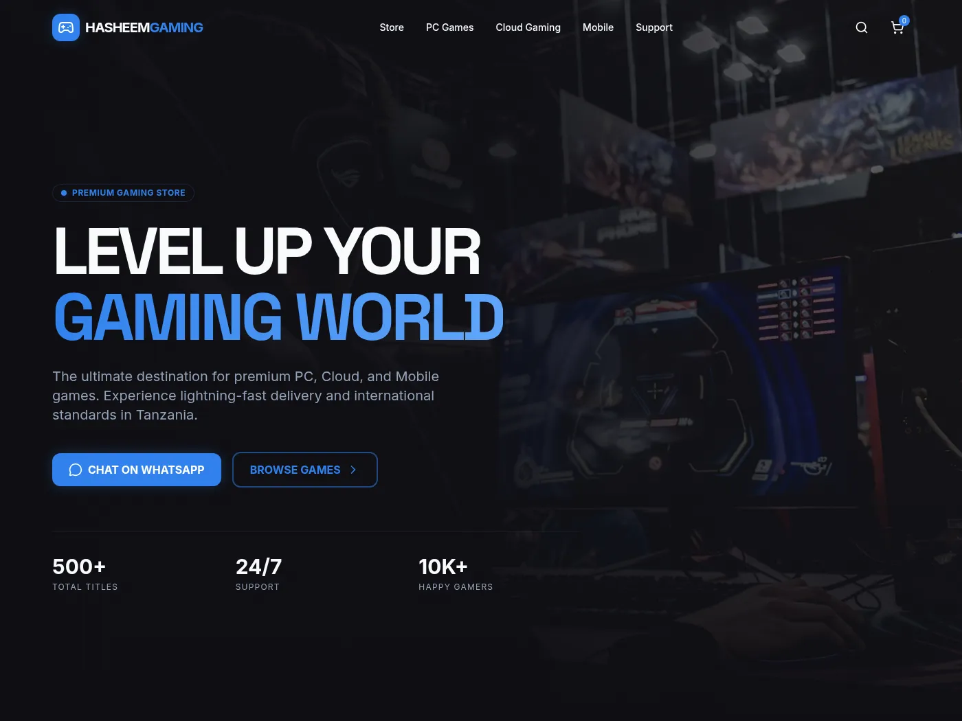 Hasheem Gaming Store UI