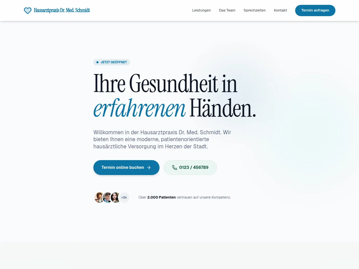 Hausarztpraxis Web Präsenz