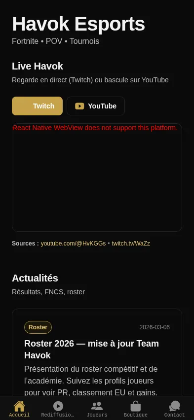 Havok Esports Hub