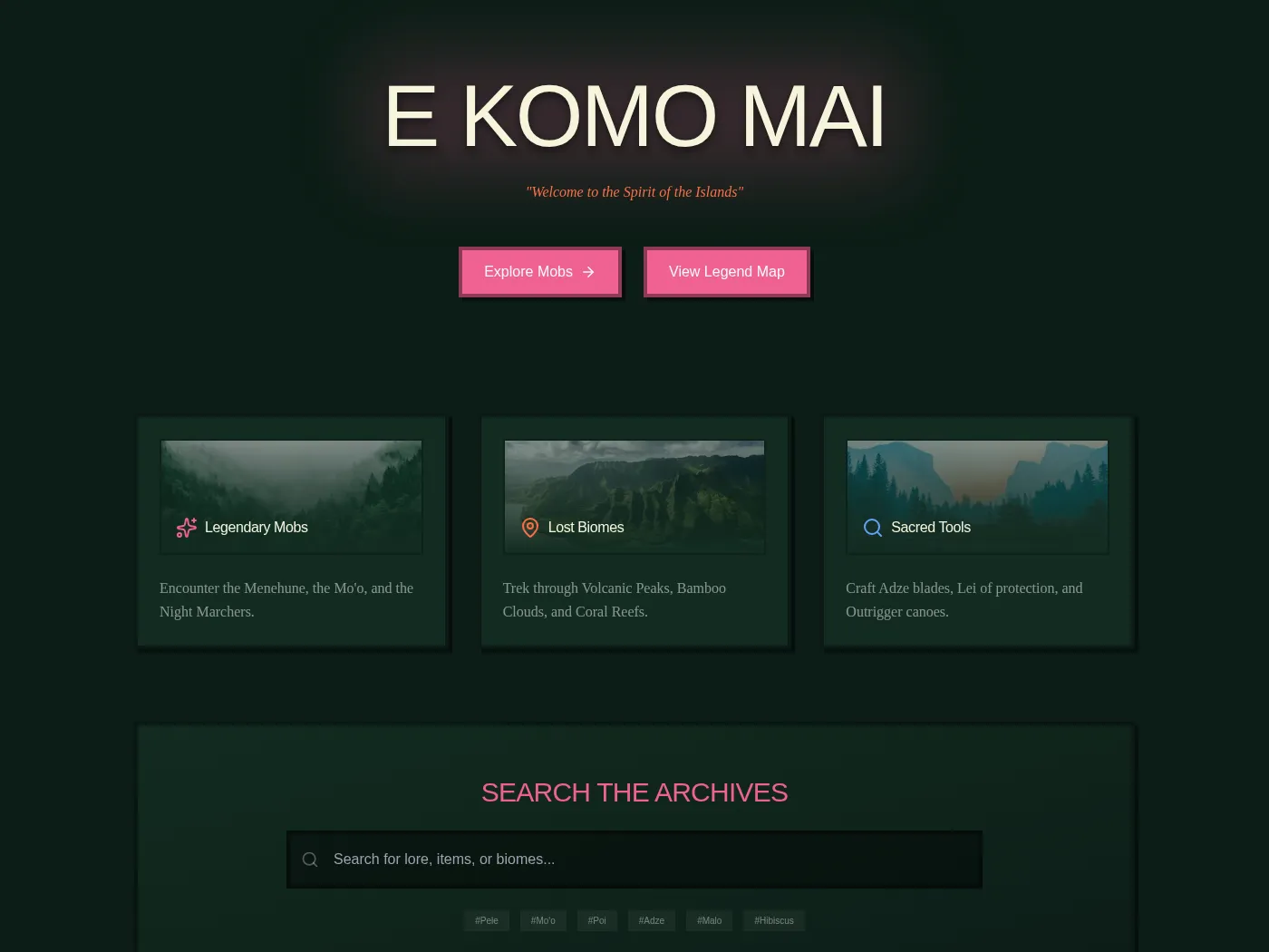Hawaiian Lore Minecraft Mod