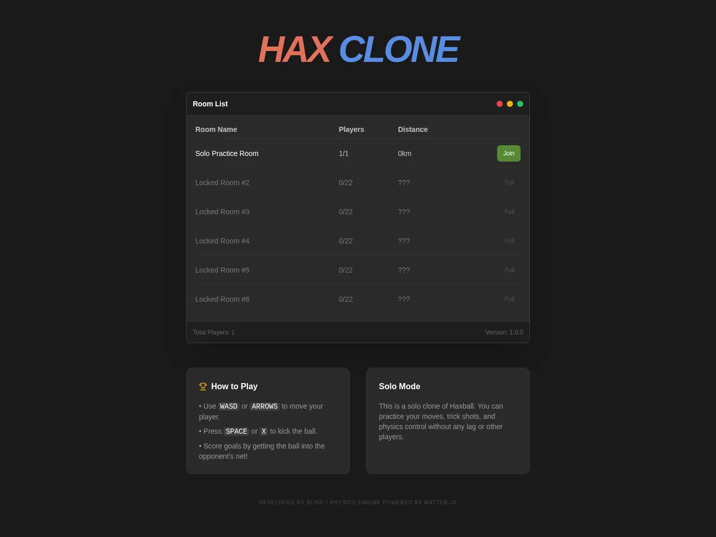 HaxClone Soccer Game
